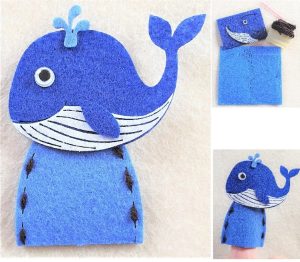 Finger puppet craft kit - Whale - Play2Learn
