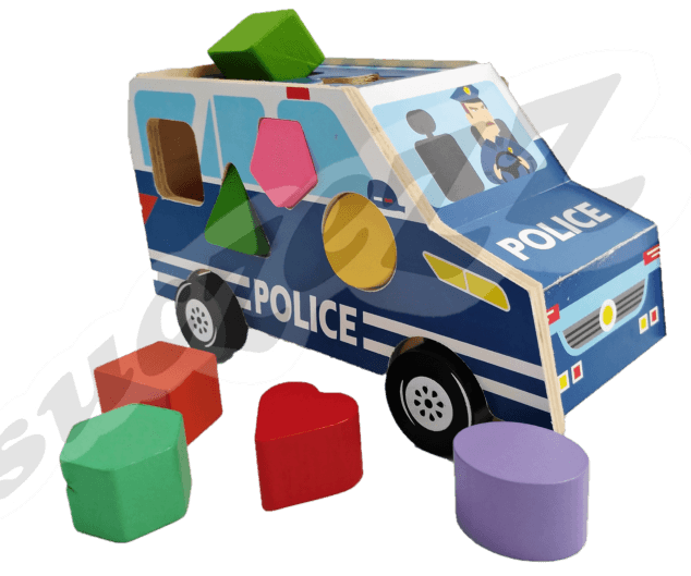 Shape car - Police 10pc - Play2Learn